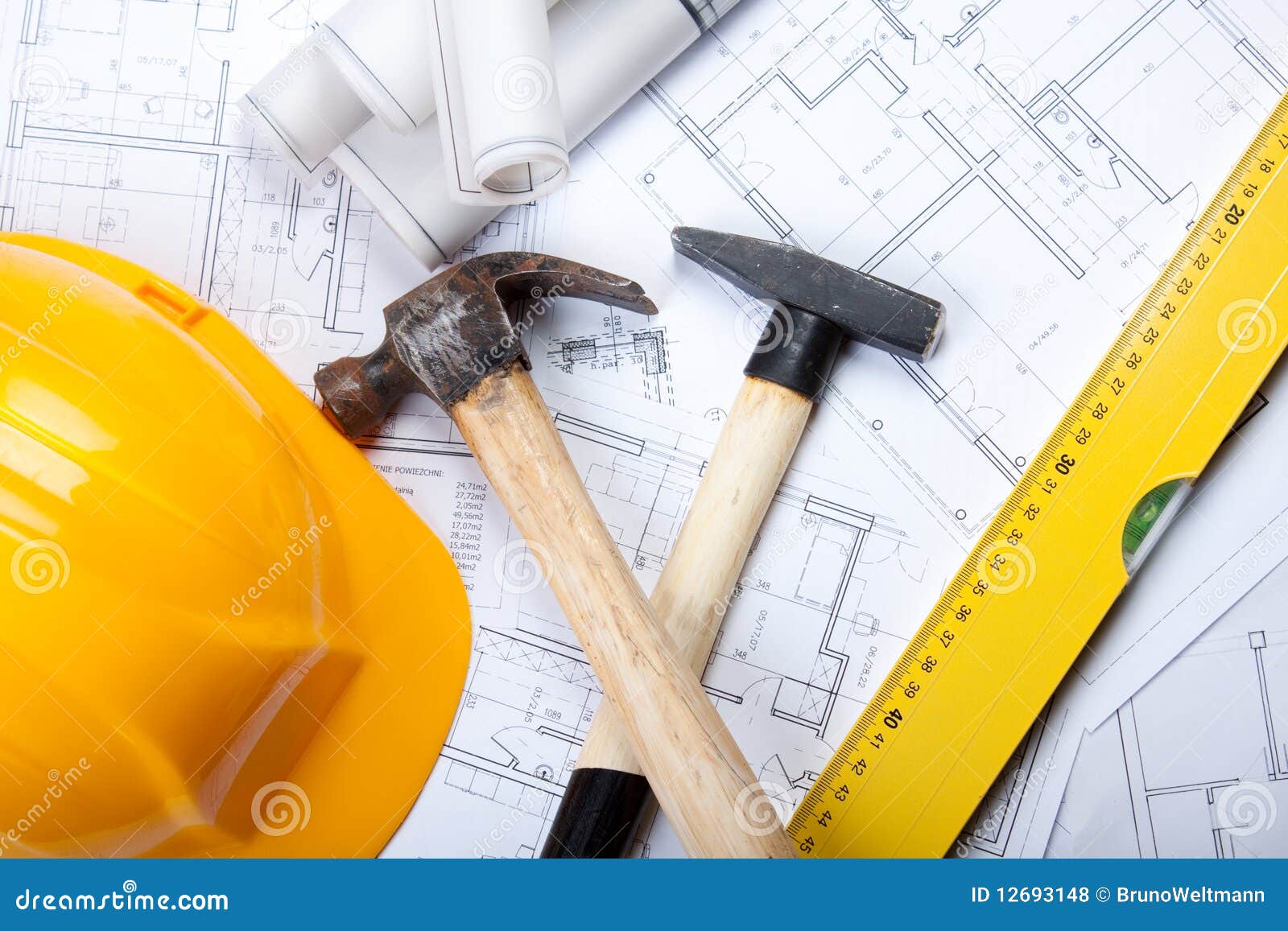Construction Plans stock photo. Image of building, evaluation - 12693148