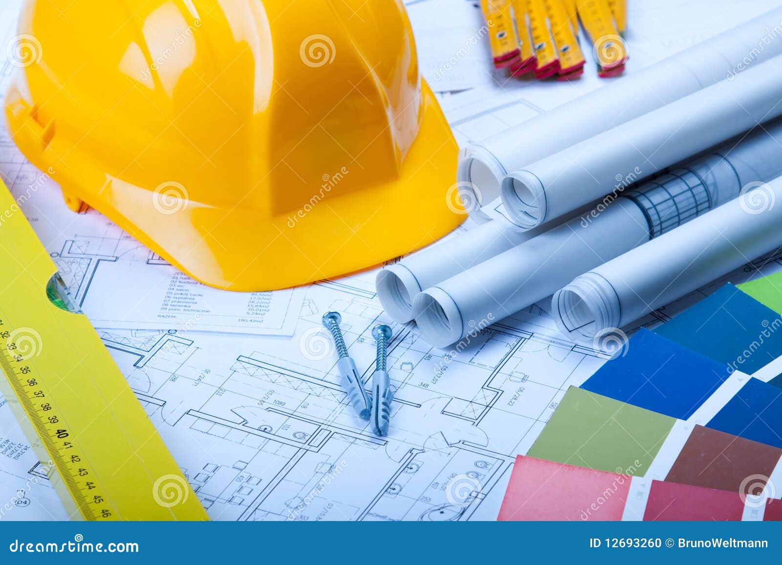 Construction Plans stock photo. Image of estimate, evaluation - 12693260