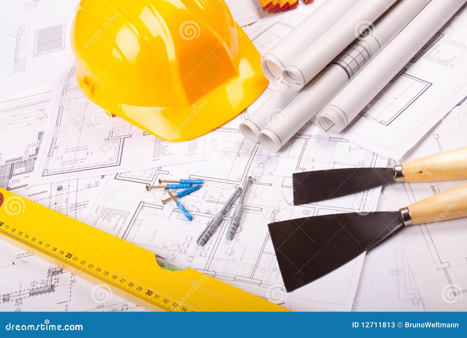 Construction Plans stock image. Image of blue, colour - 12711813