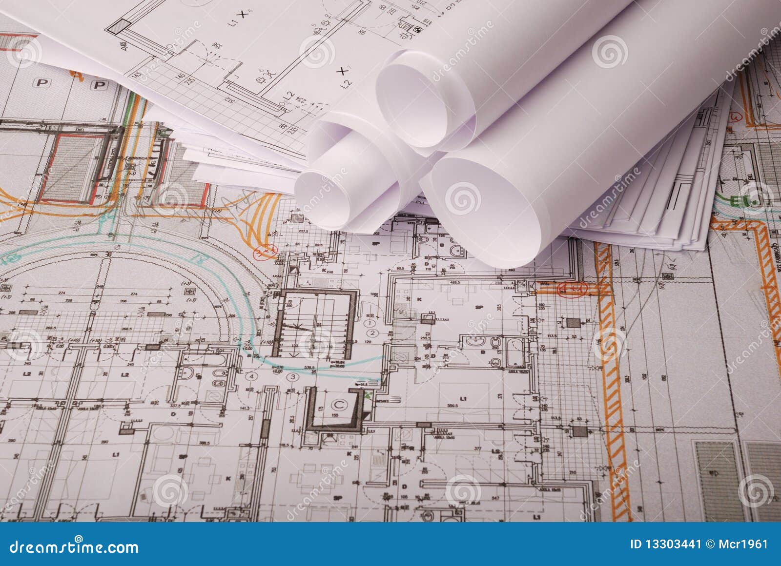 Construction plans stock illustration. Illustration of investment ...