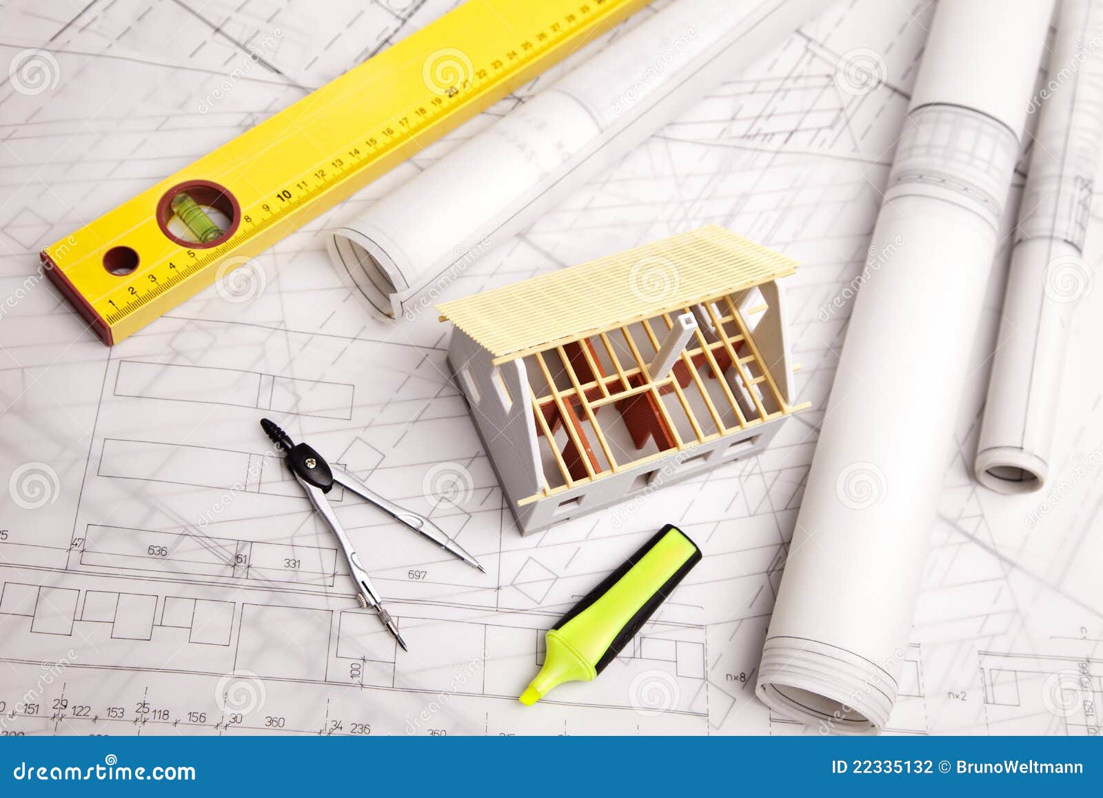 Construction plans stock photo. Image of architect, home - 22335132