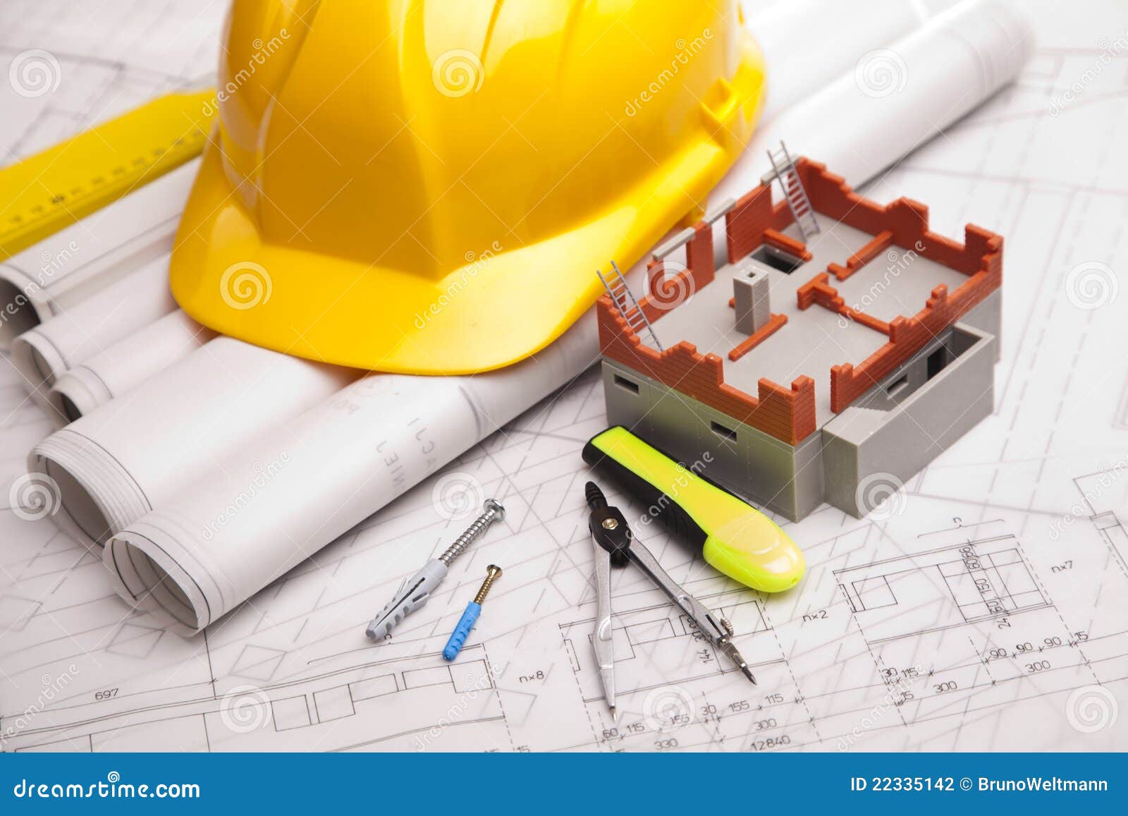Construction plans stock photo. Image of architect, blueprint - 22335142