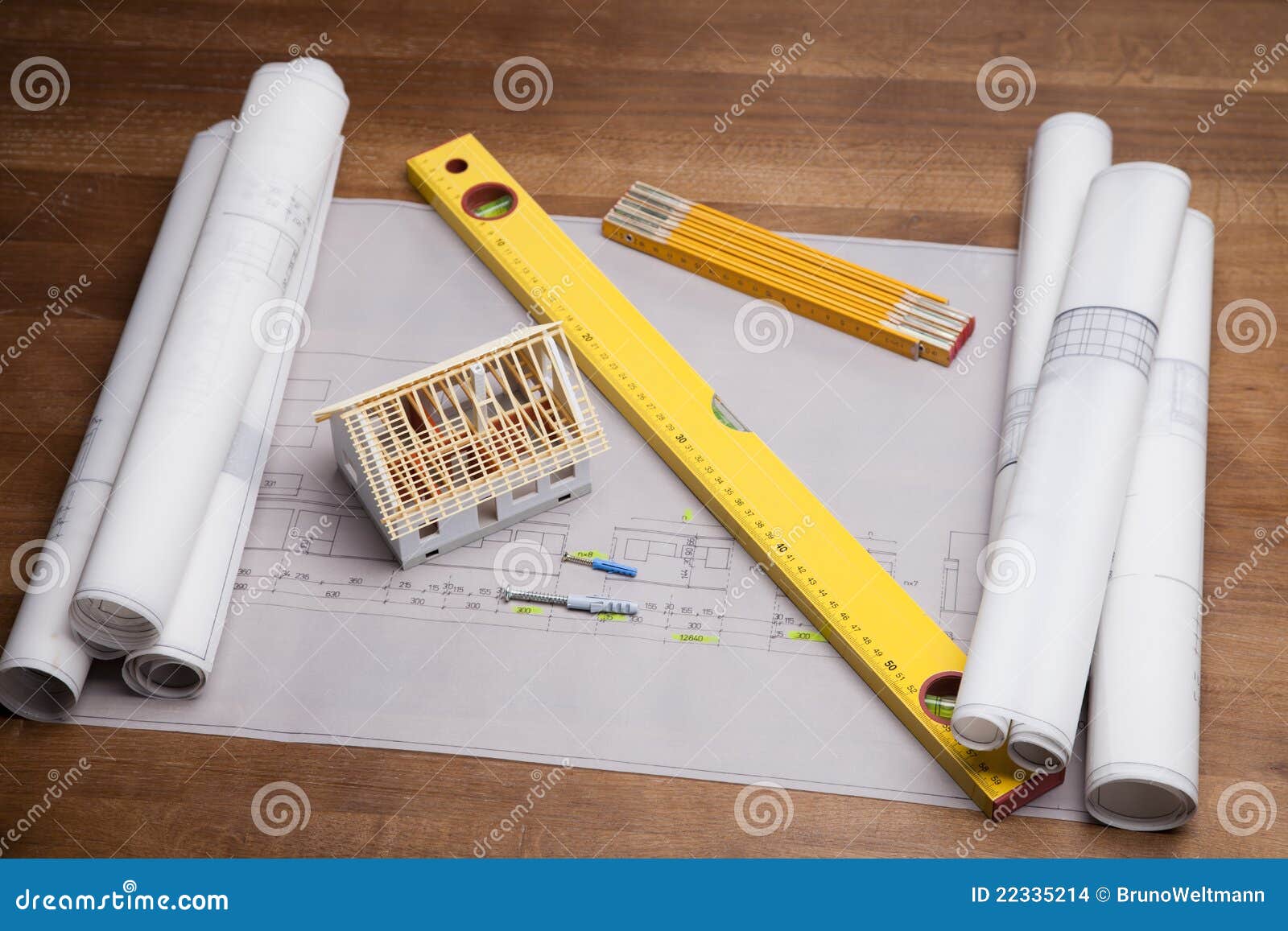 Construction plans stock photo. Image of business, model - 22335214