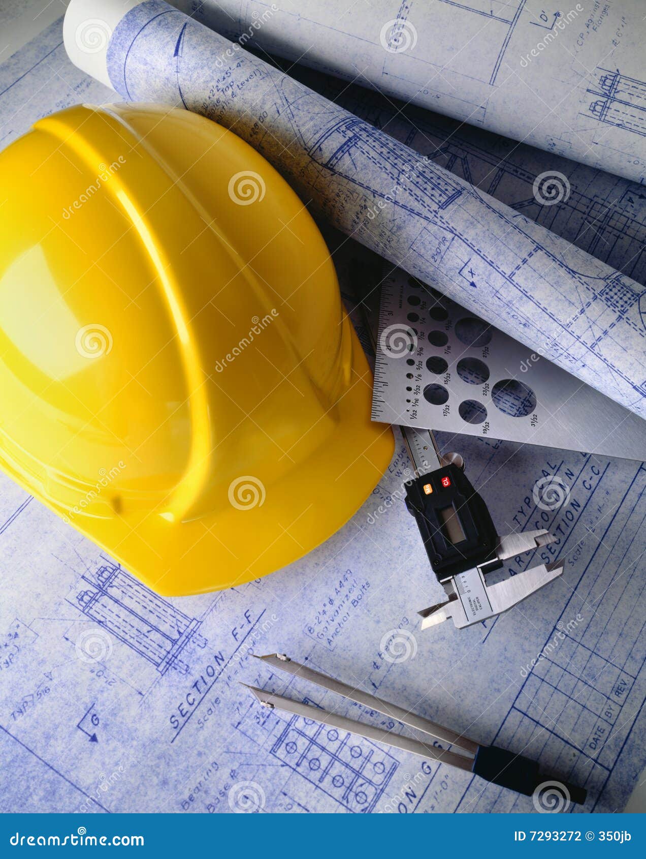 Construction plans stock photo. Image of contractor, document - 7293272