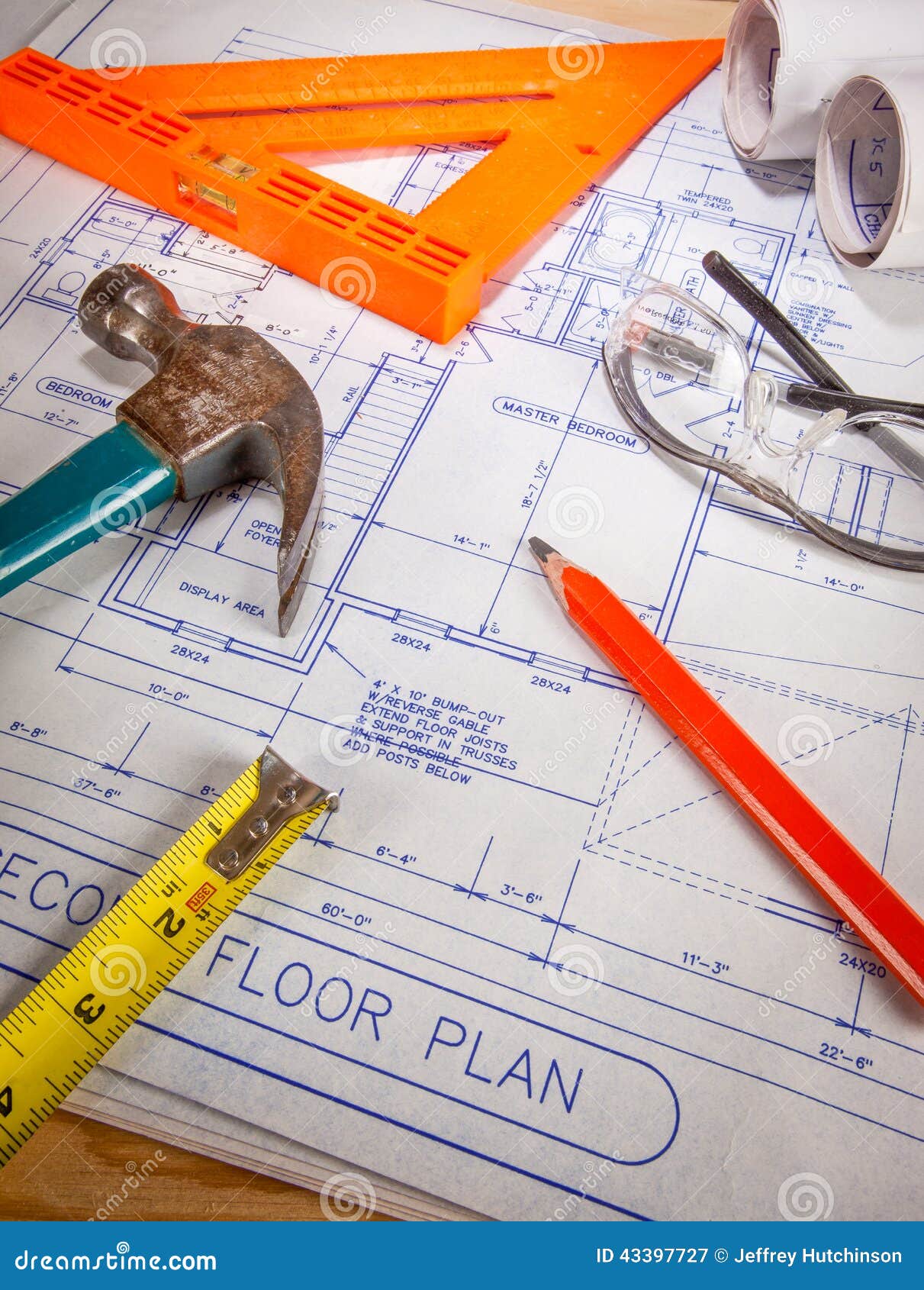 Construction Plans Stock Photo - Image: 43397727