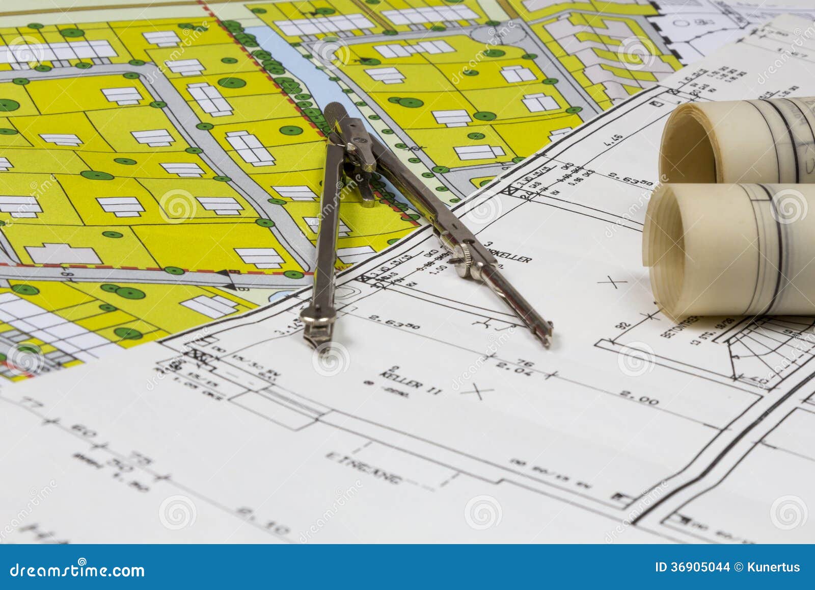 Construction plans stock photo. Image of order, compass - 36905044