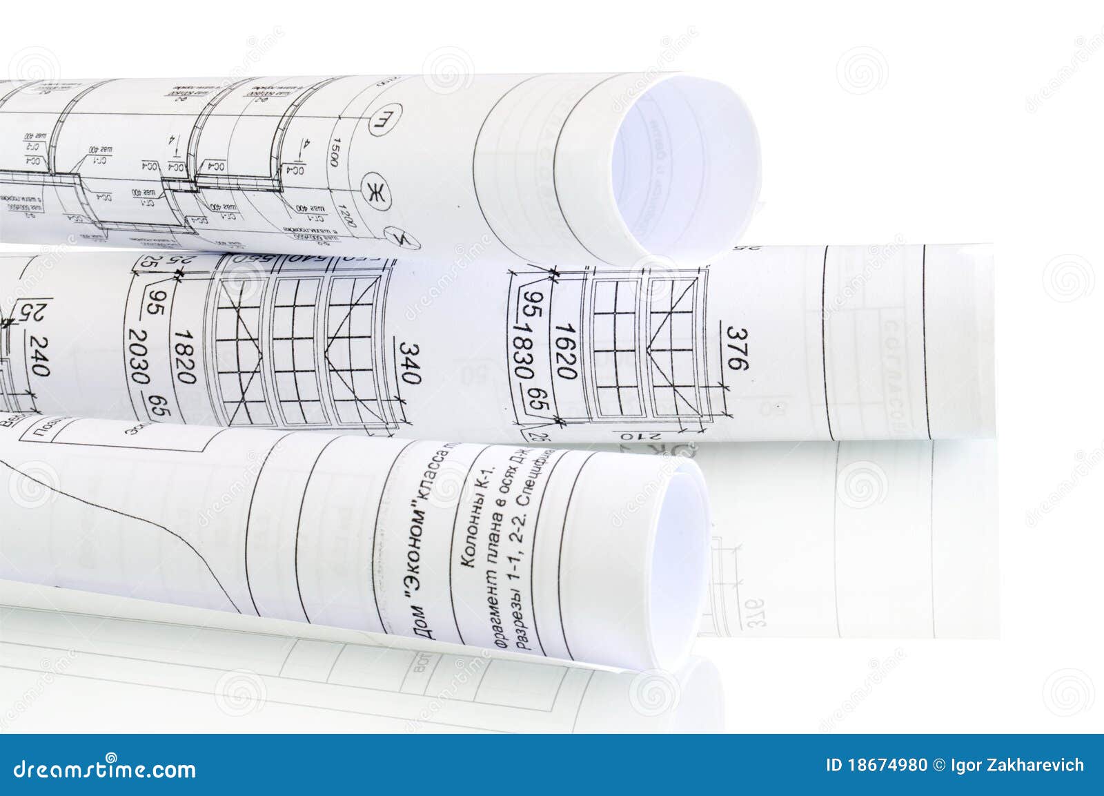 Construction Plans in Rolls Stock Photo - Image of engineering, plan ...