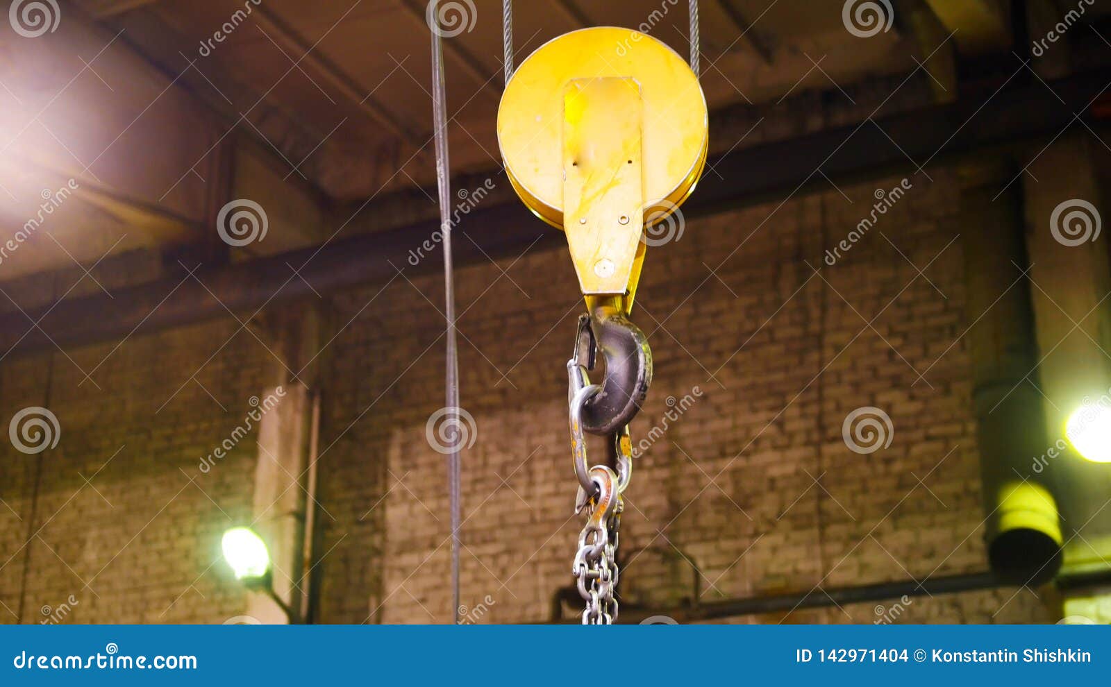 A Construction Plant. a Big Industrial Lifting Hook Stock Photo - Image ...