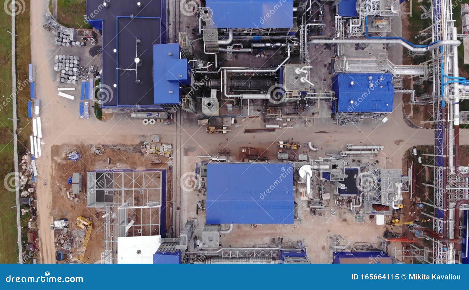 Construction of a Plant for the Production of Carbon Black. Stock Video ...