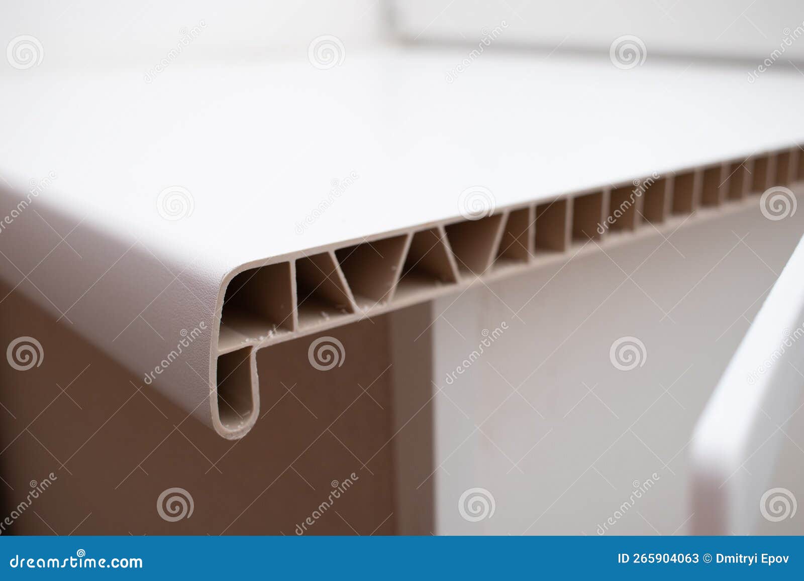 Construction of a Plastic Window Sill. PVC Windows Cross Section Stock ...