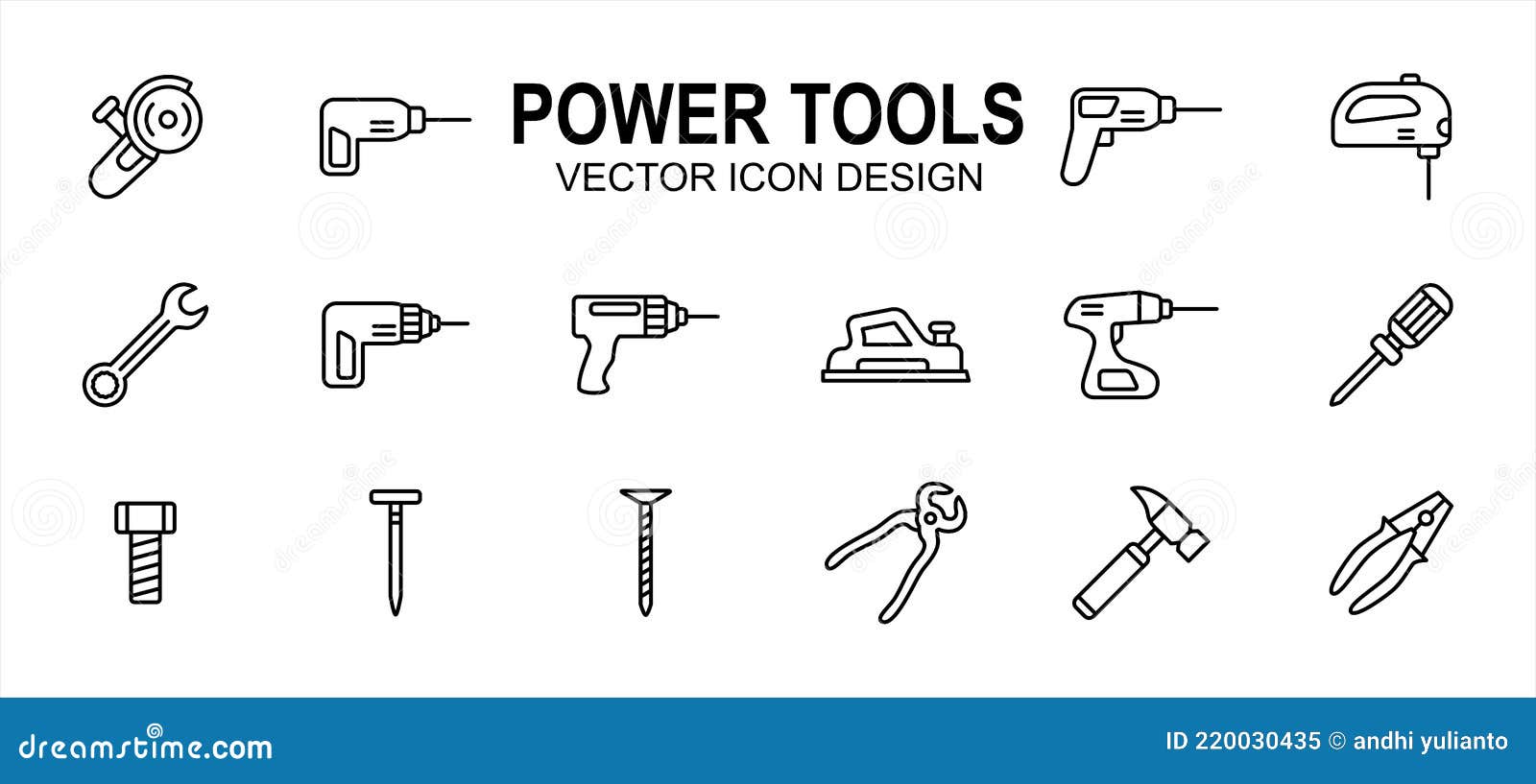 Construction Power Tools Related Vector Icon User Interface Graphic ...