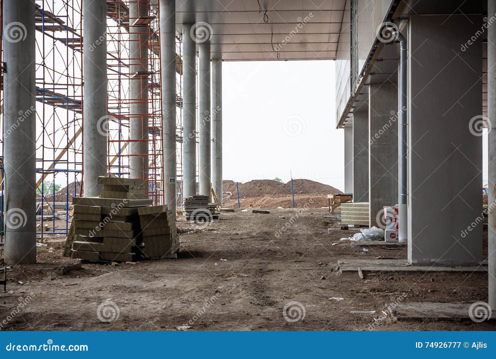 Construction of premises stock image. Image of production - 74926777
