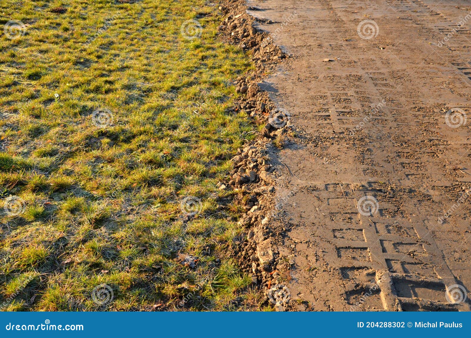 Construction Preparation by Leveling and Soil Compaction by Vibrating ...