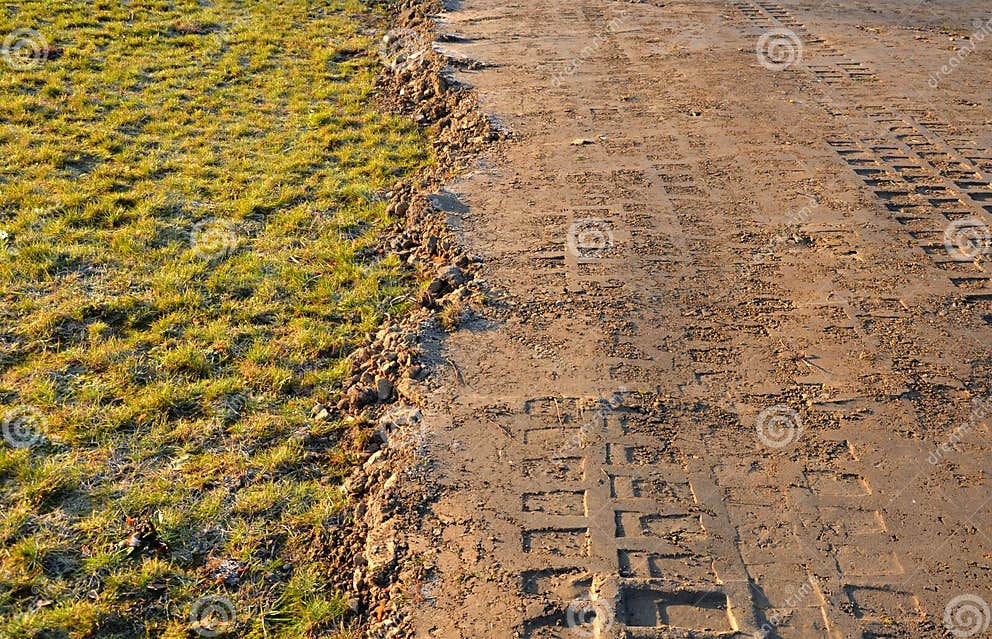 Construction Preparation by Leveling and Soil Compaction by Vibrating ...