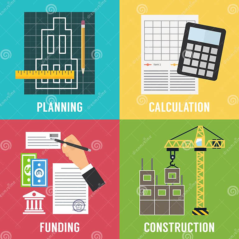 Construction Process Infographic. Vector Template Stock Vector ...