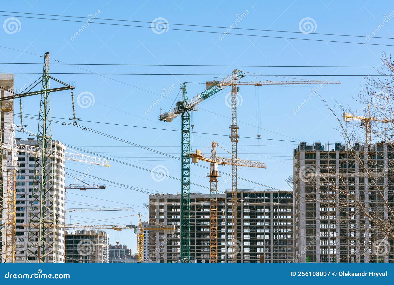 The Construction Process of Many High-rise Buildings Stock Image ...