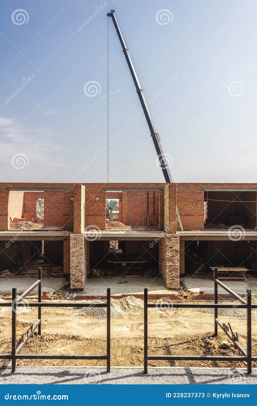 Construction Process of New Residential Building at Construction Site ...