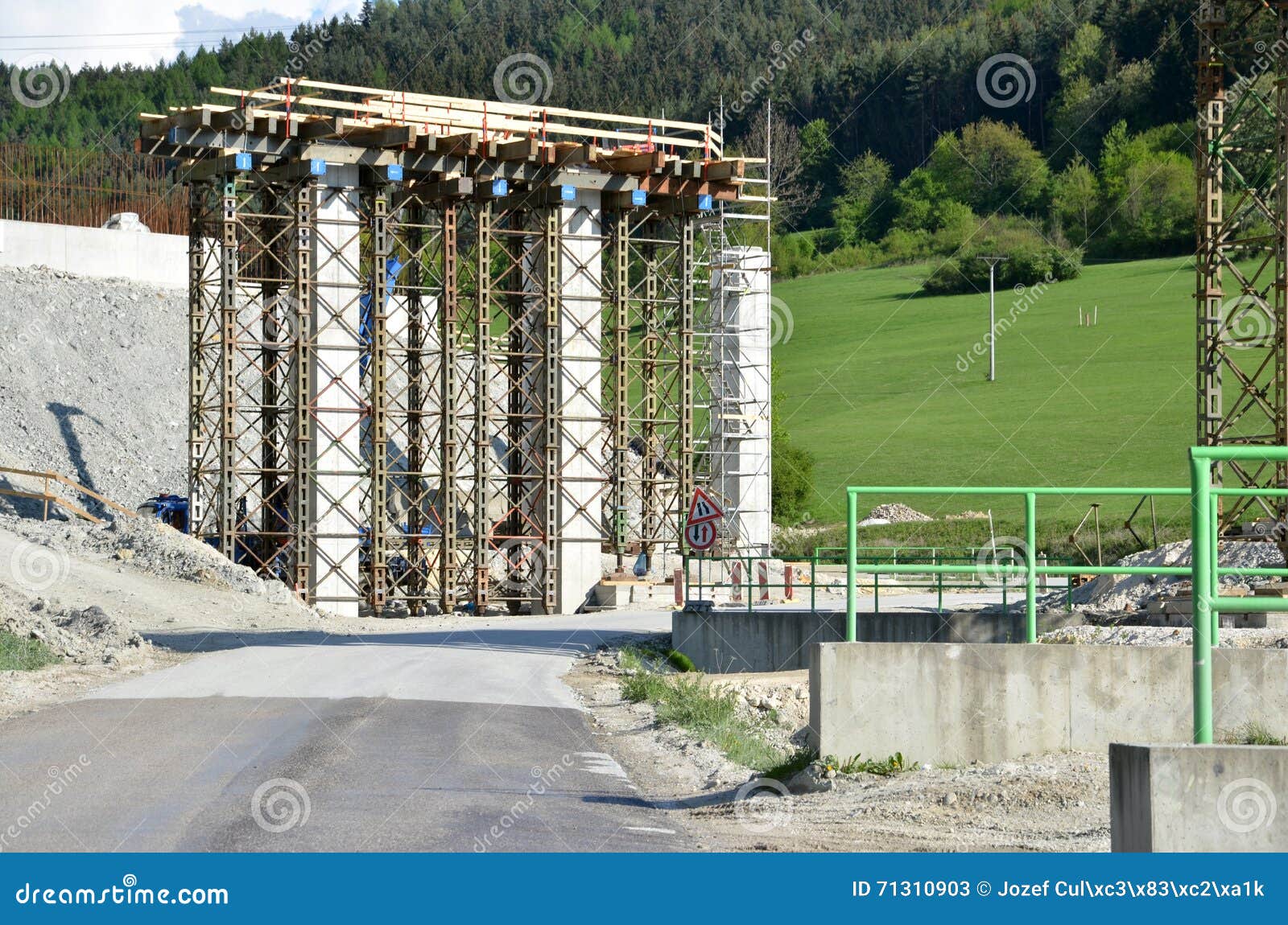 Construction Process of Pillars, a Part of New Highway Stock Image ...