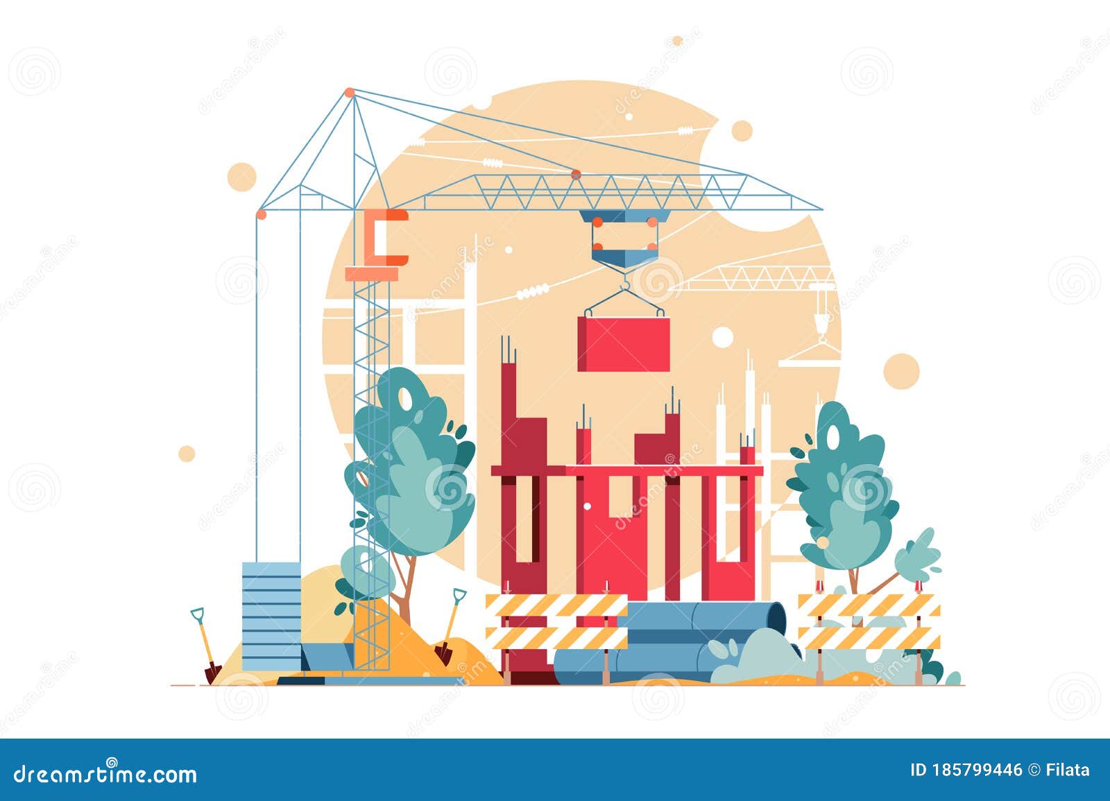Construction in process stock illustration. Illustration of ...