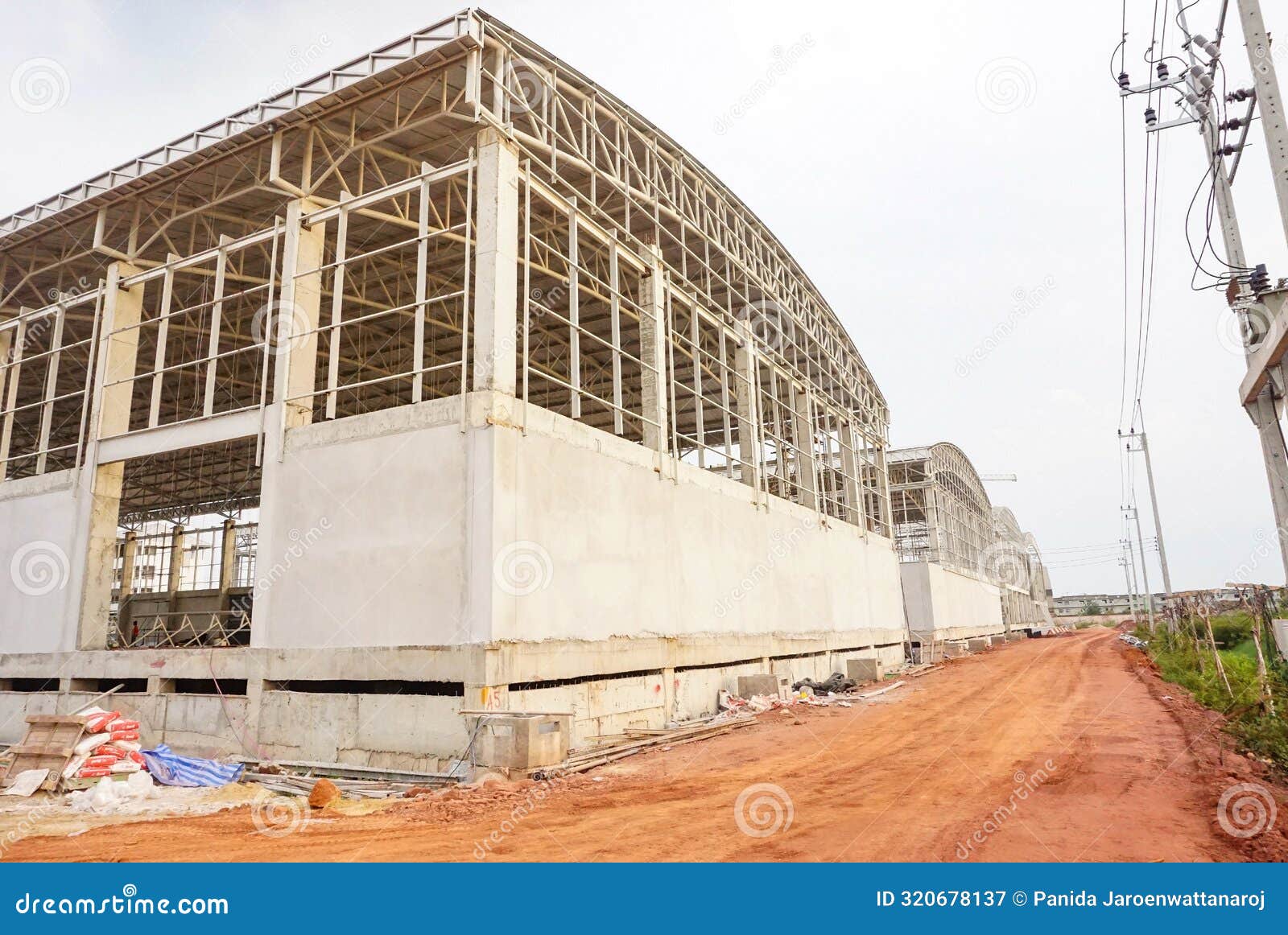 Construction Process - Wall Cement Plastering Factory Building ...