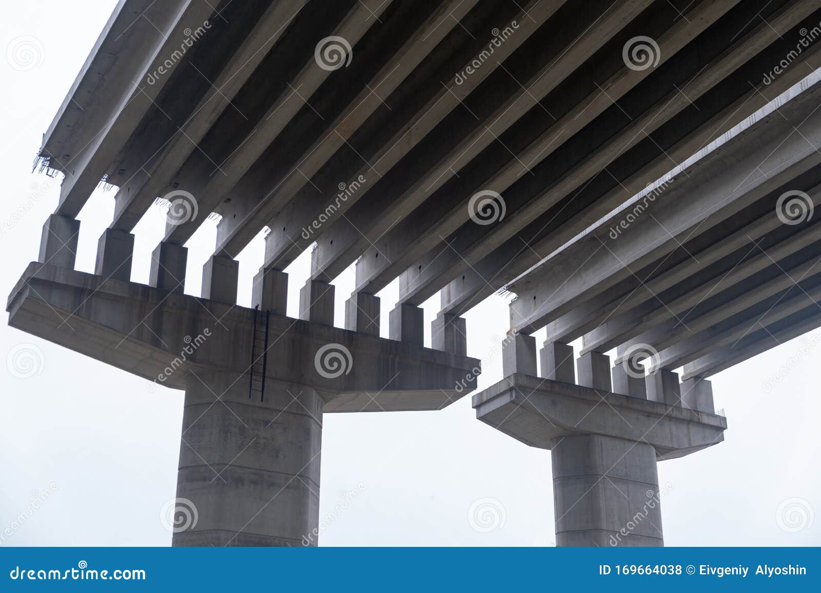 Construction in Progress of the Bridge. Stock Photo - Image of concrete ...