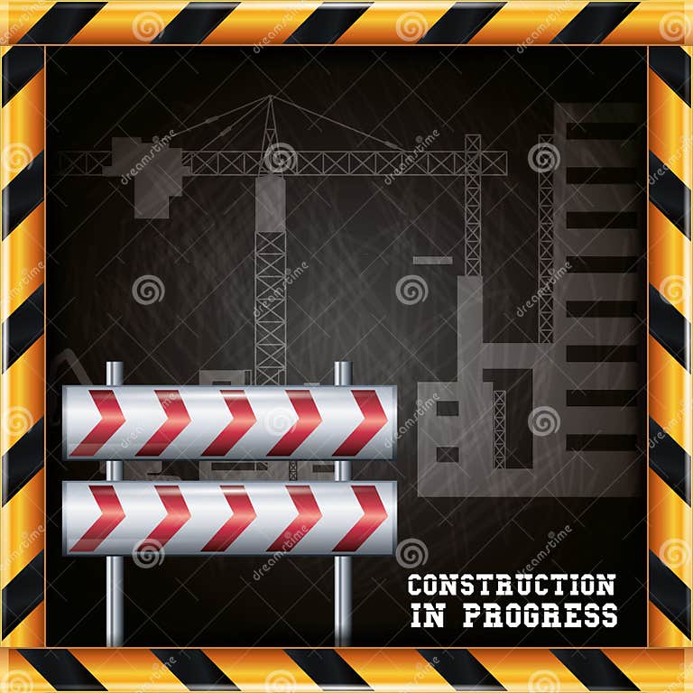 Construction in Progress Design Stock Vector - Illustration of danger ...