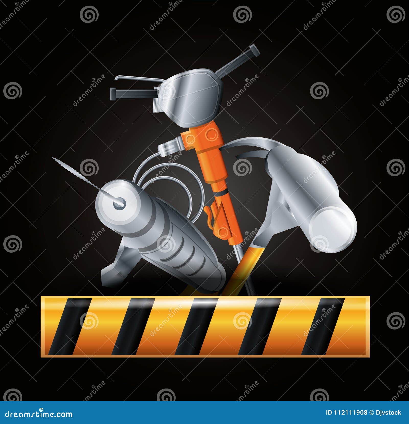Construction in Progress Design Stock Vector - Illustration of black ...