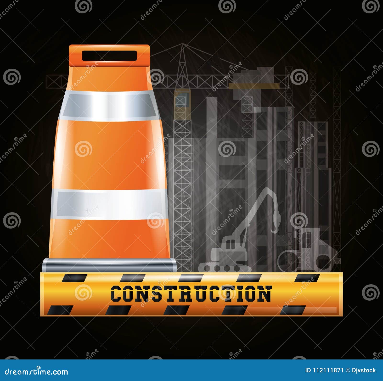 Construction in Progress Design Stock Vector - Illustration of page ...
