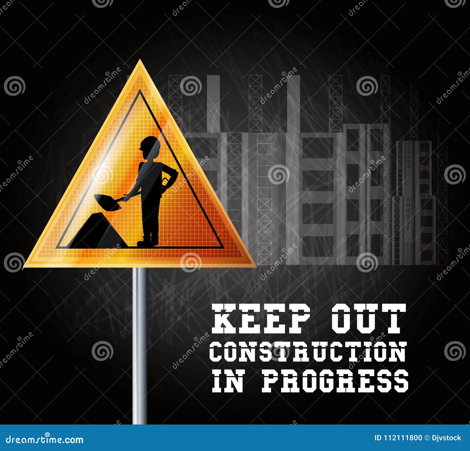 Construction in Progress Design Stock Vector - Illustration of page ...