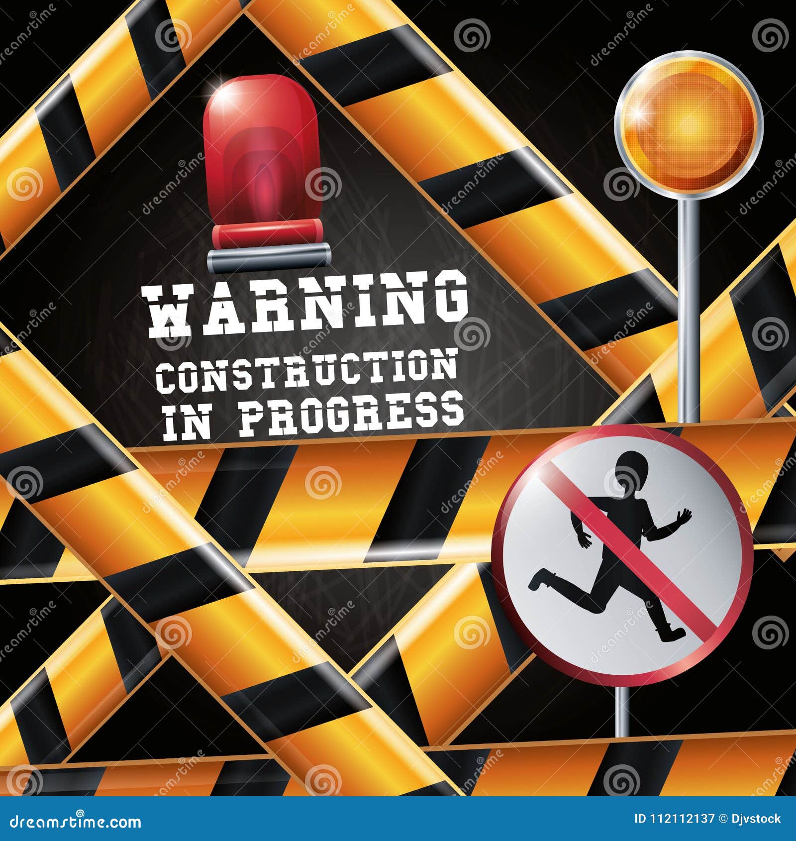 Construction in Progress Design Stock Vector - Illustration of black ...