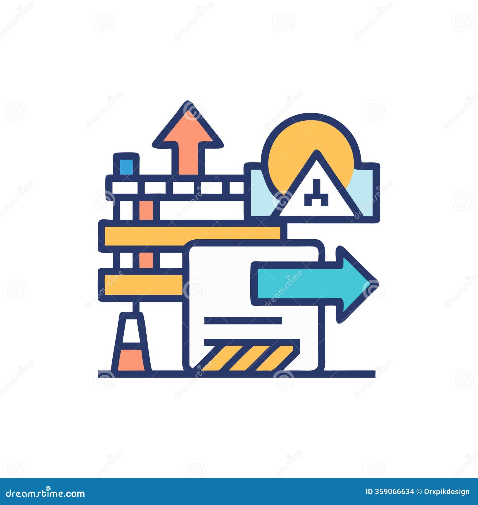 Construction Progress Icon for Tracking Stock Illustration ...