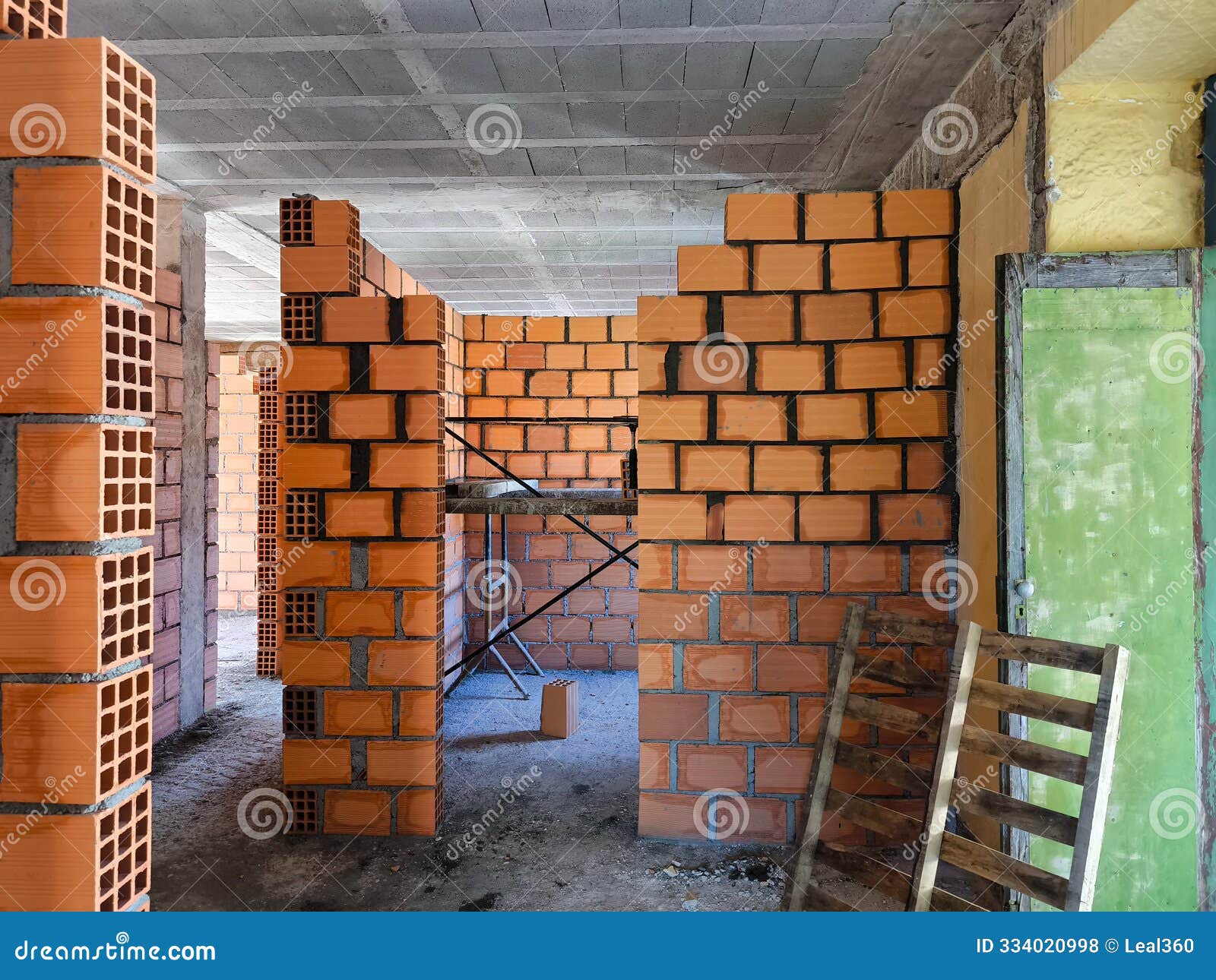 Wall Survey Inside a Residence Stock Photo - Image of concrete ...