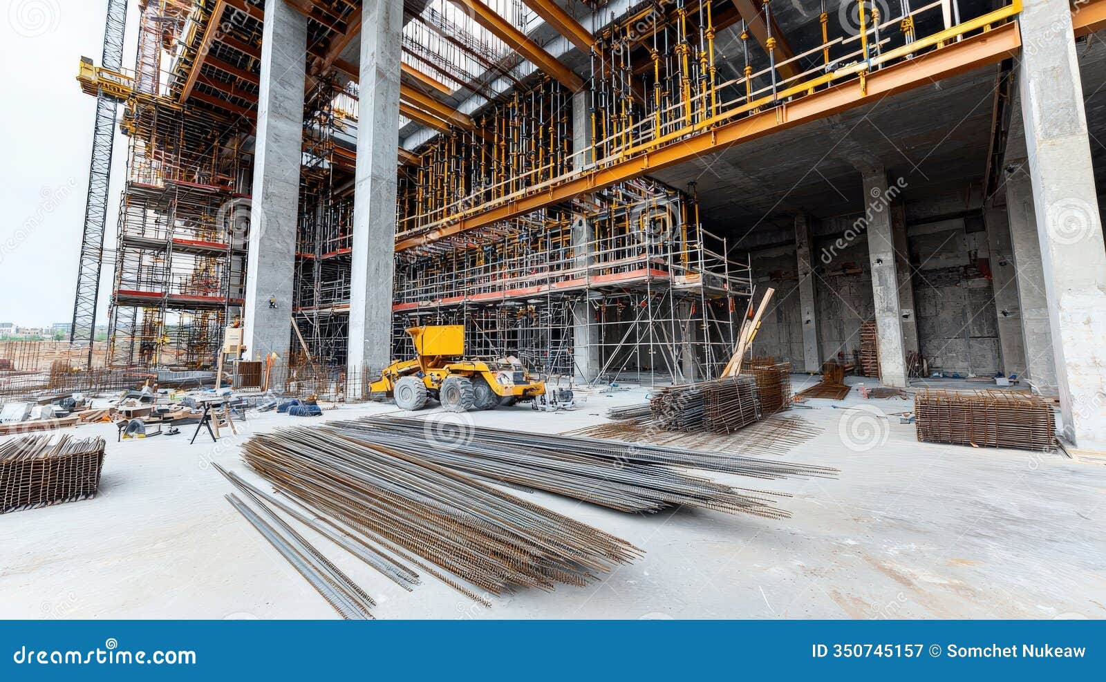 Construction Progress of Steel Beam Installation at Urban Site ...