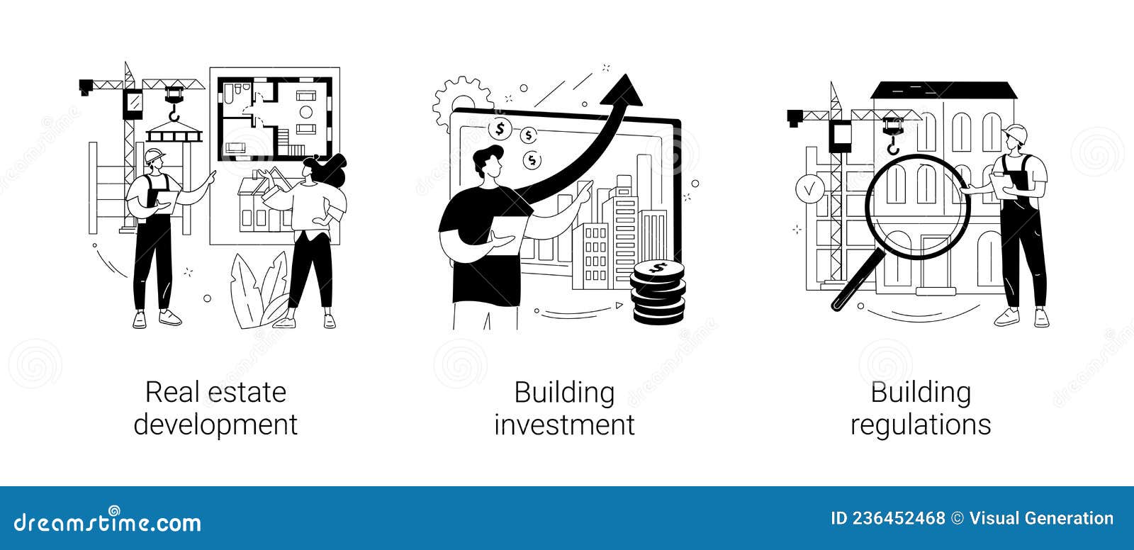 Construction Project Abstract Concept Vector Illustrations. Stock ...