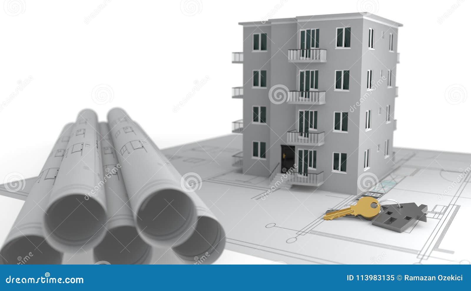 Construction Project Advertising Concept, 3d Rendering Stock ...