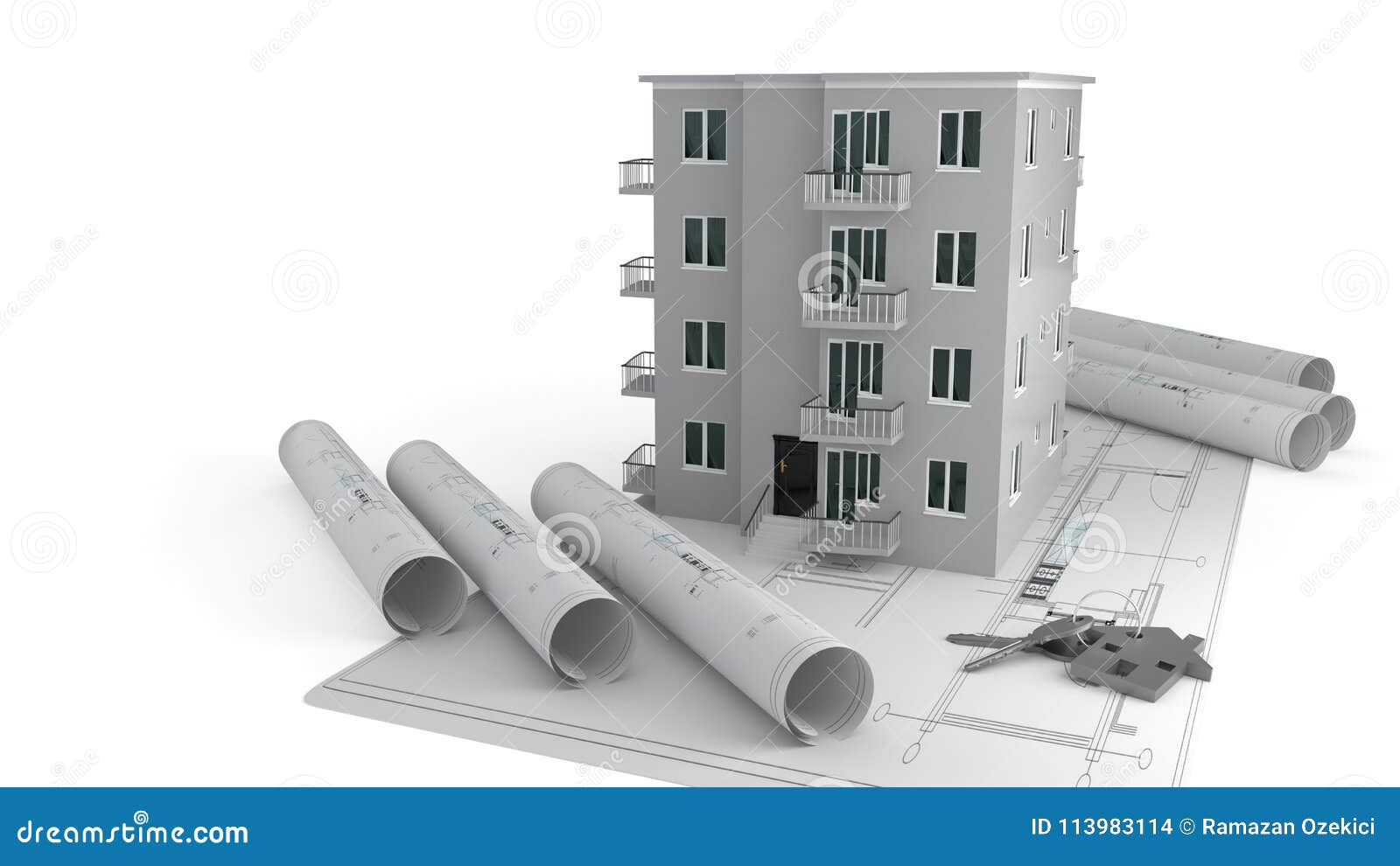 Construction Project Advertising Concept, 3d Rendering Stock ...