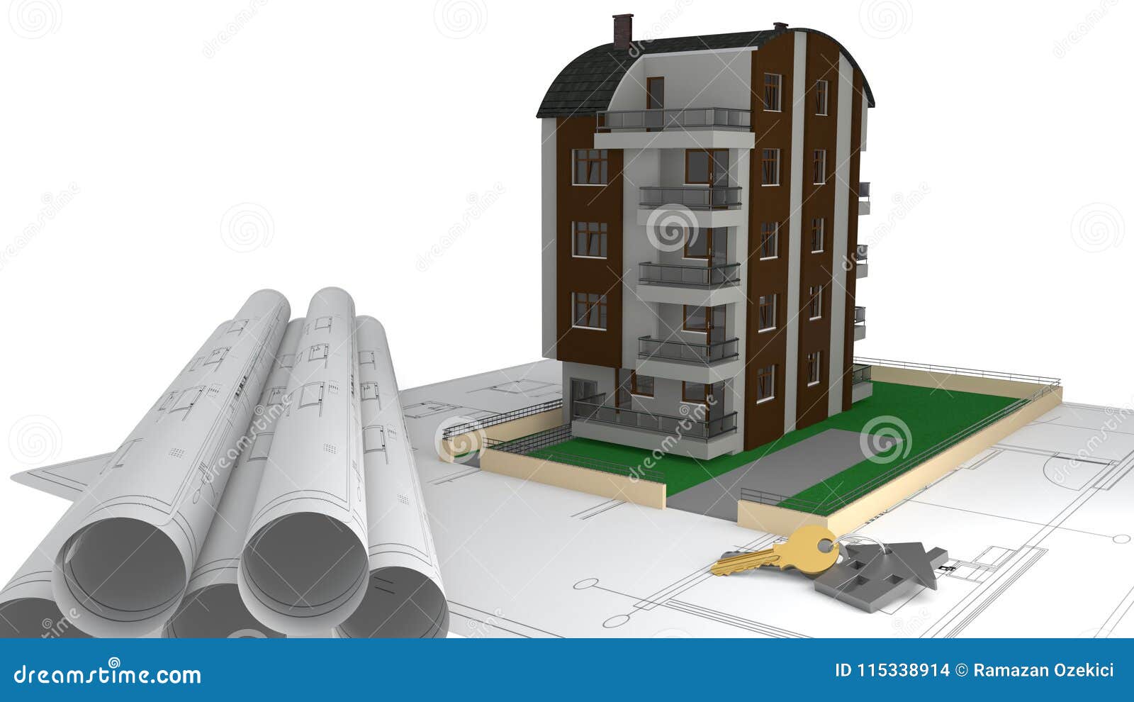 Construction Project Advertising Concept, 3d Rendering Stock ...