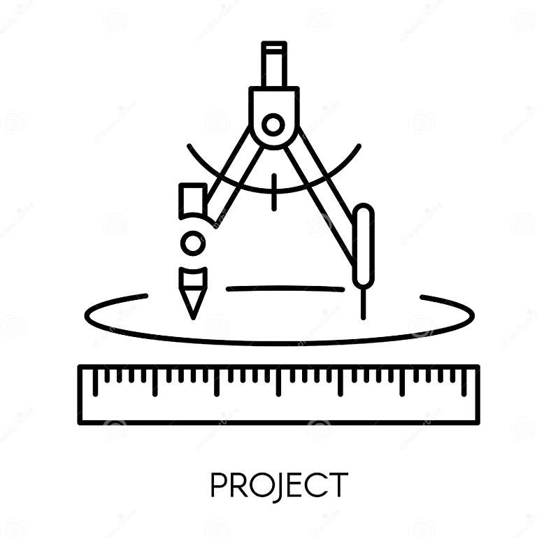 Construction Project, Architect Drawing, Compass or Divider, Pencil and ...