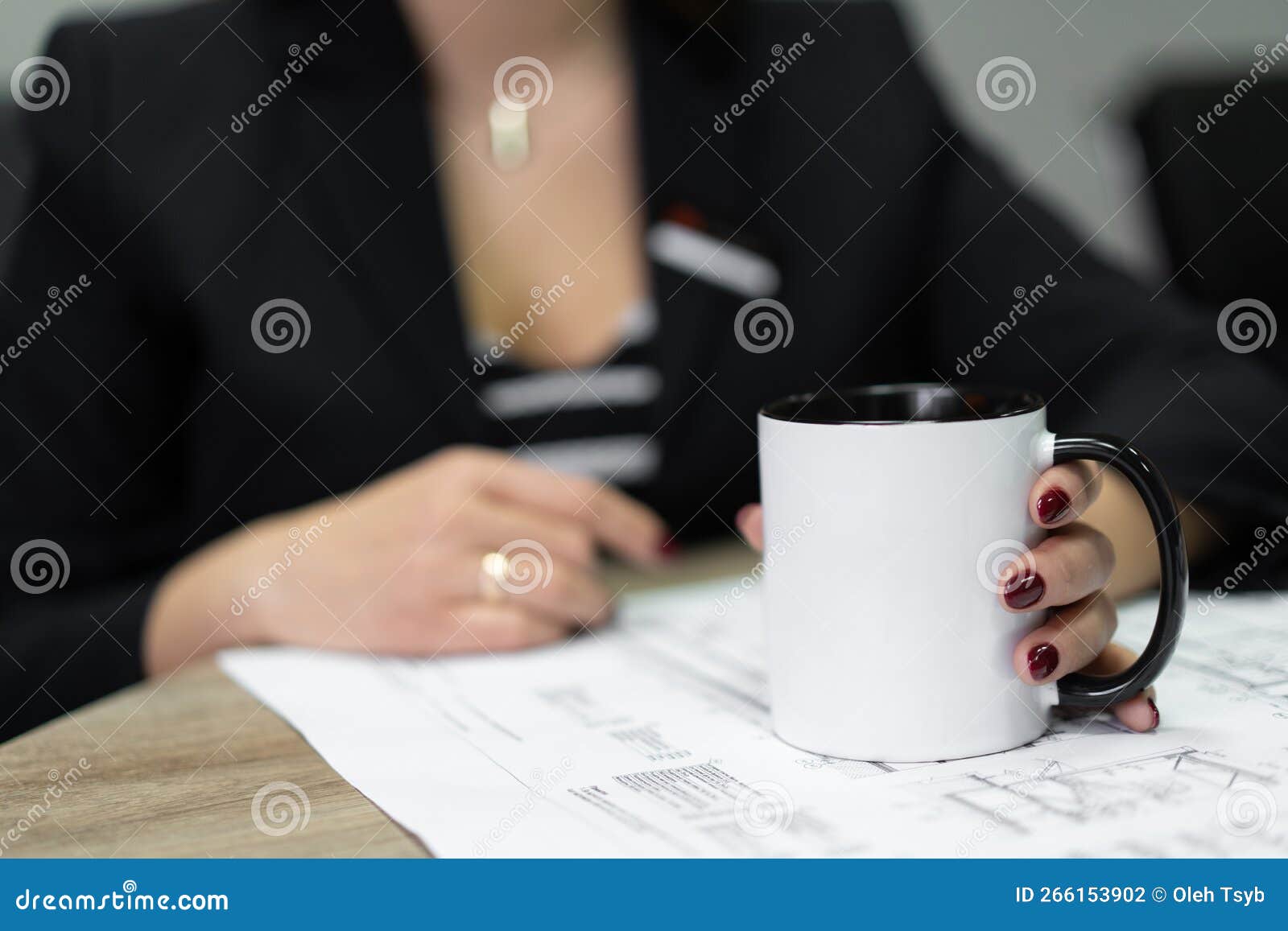 Construction Project Drawing is Viewed by Construction Company Workers ...