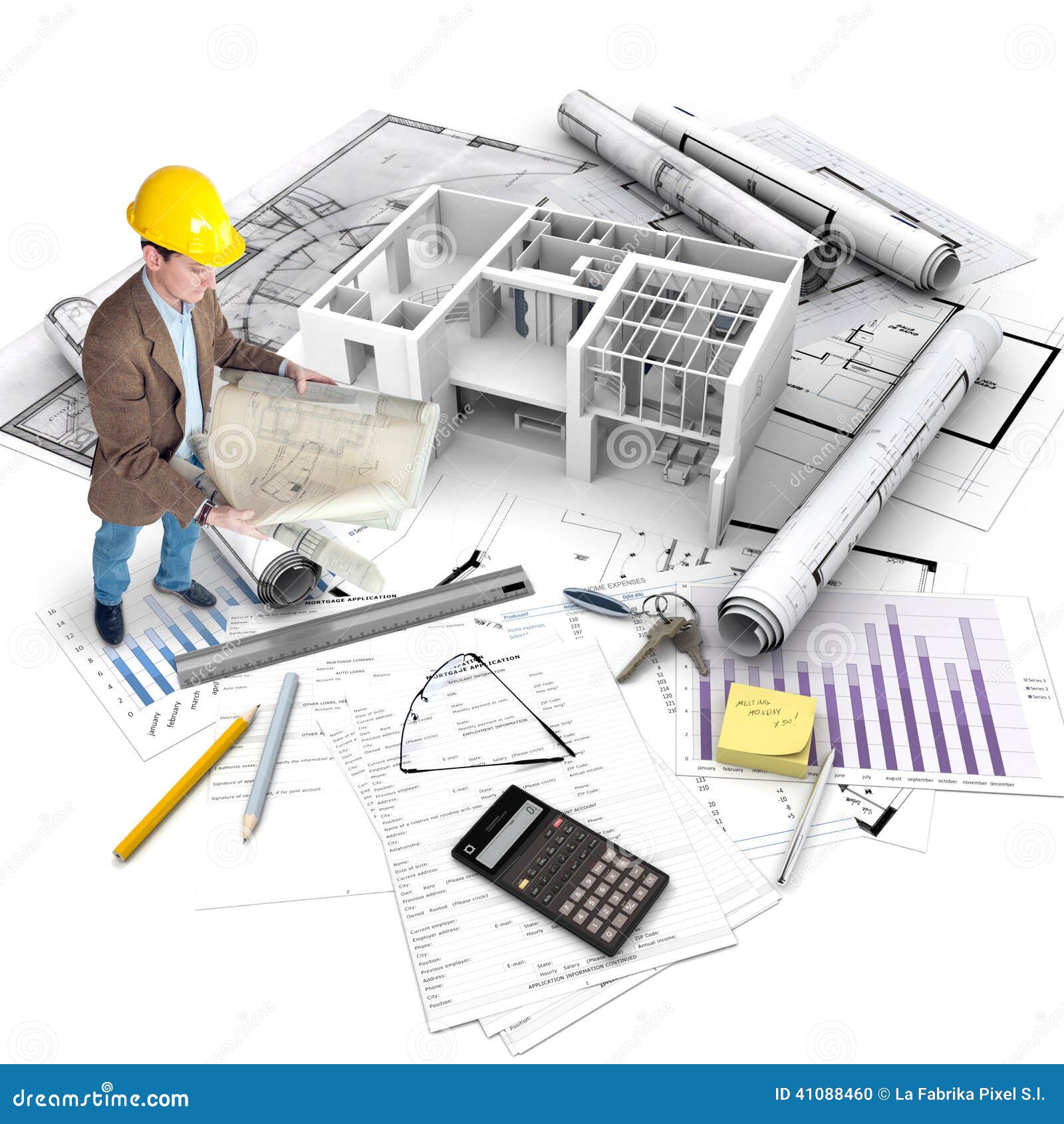 Construction Project, General View Stock Photo - Image of events, debt ...