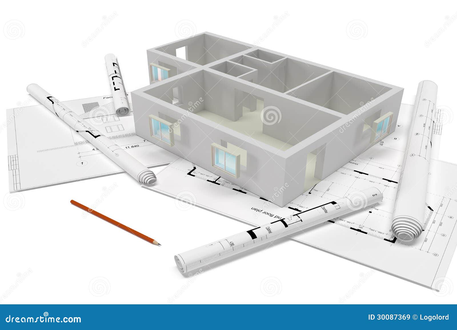 Construction Project, General View Stock Illustration - Illustration of ...