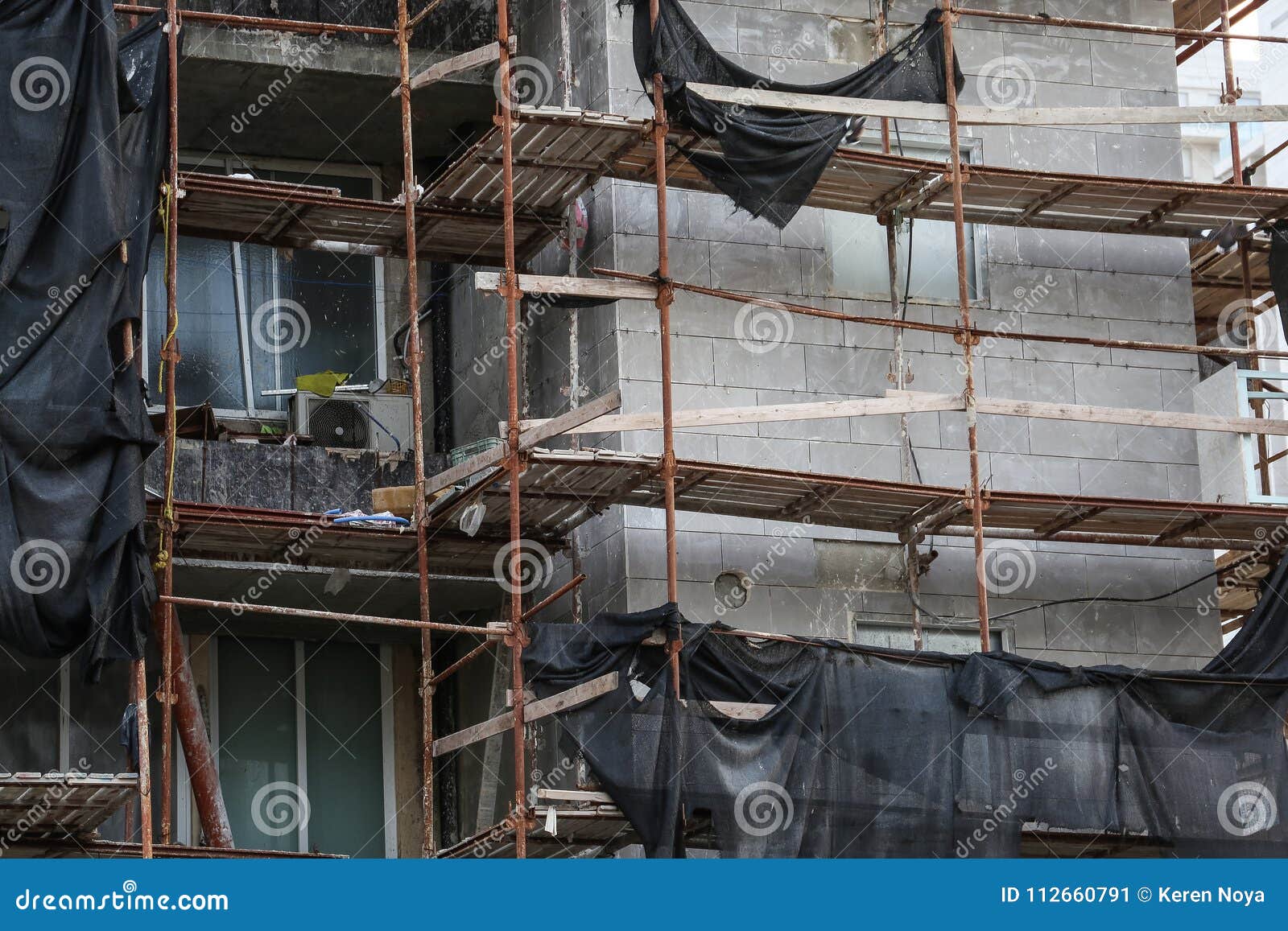 A Construction Project of a High Building Stock Image - Image of close ...