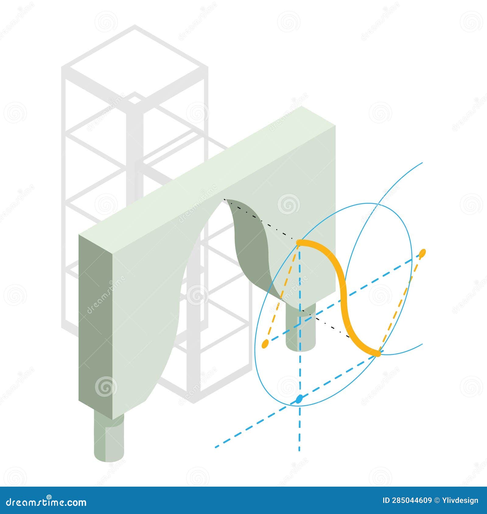 Construction Project Icon Isometric Vector. Arch Project and Building ...