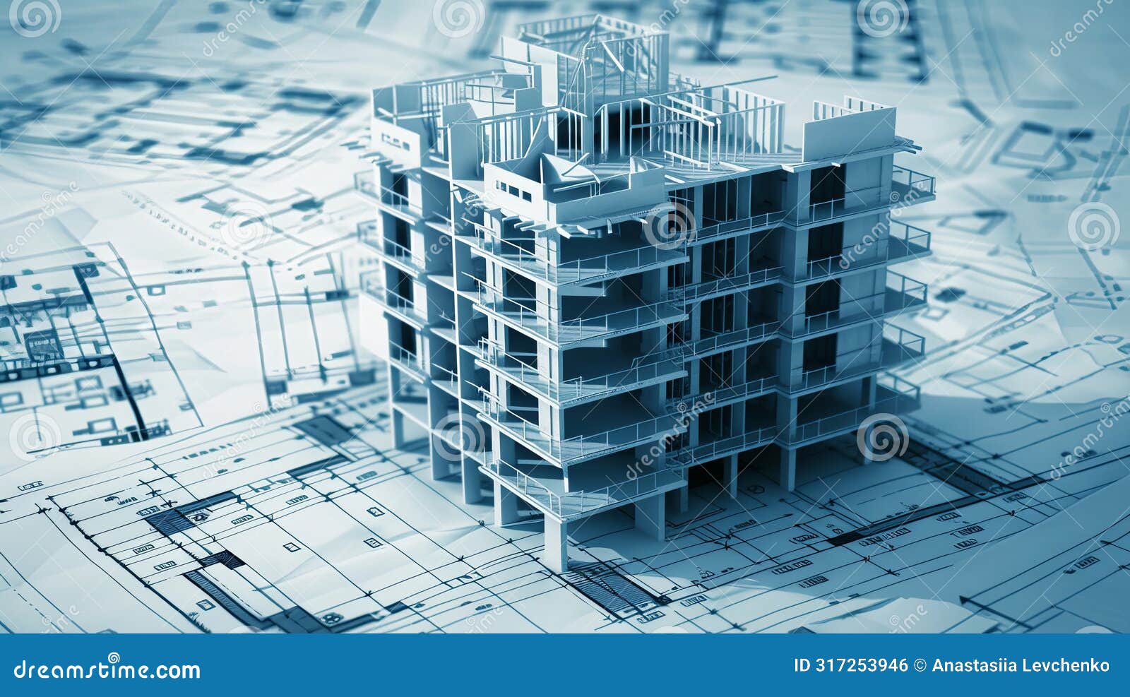 Construction Project, Multi-storey Building Under Construction on ...