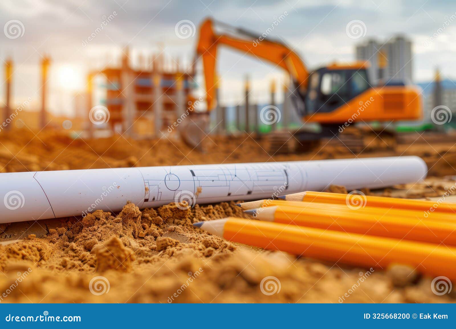 Construction Project Planning Blueprint, Planner Outline, Excavator ...