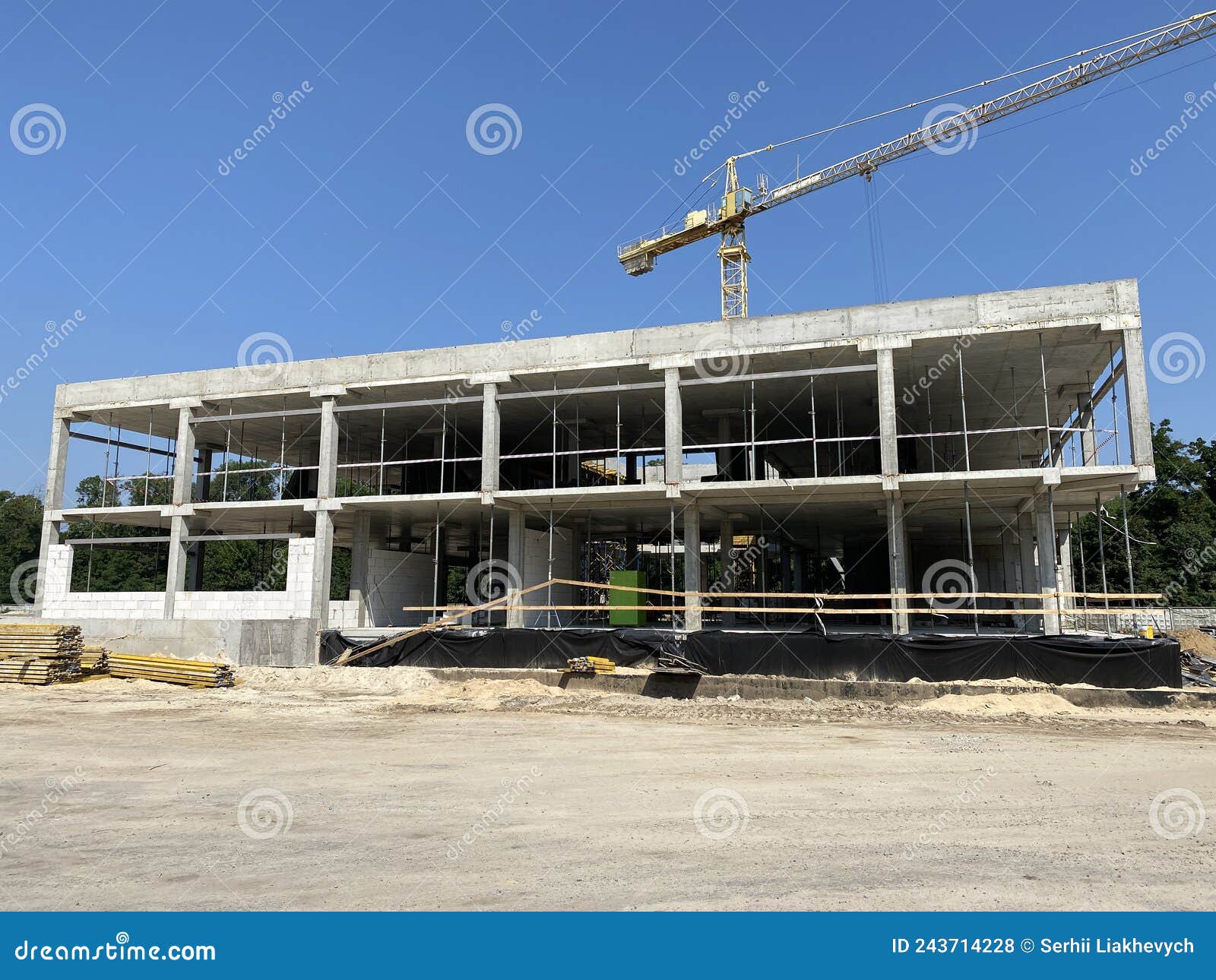 Construction of a Public Building. Construction Process Stock Photo ...