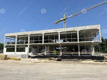 Construction of a Public Building. Construction Process Stock Photo ...