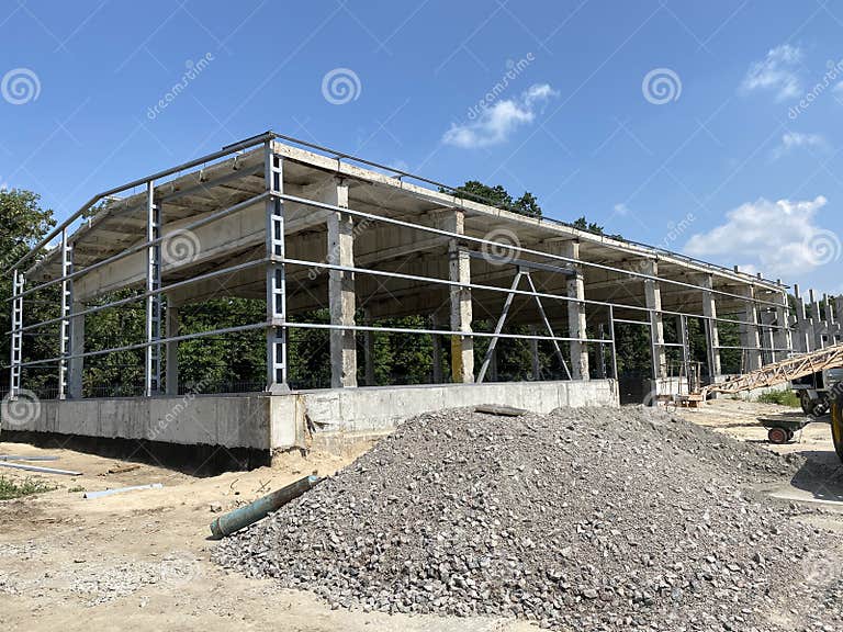 Construction of a Public Building. Construction Process Stock Image ...