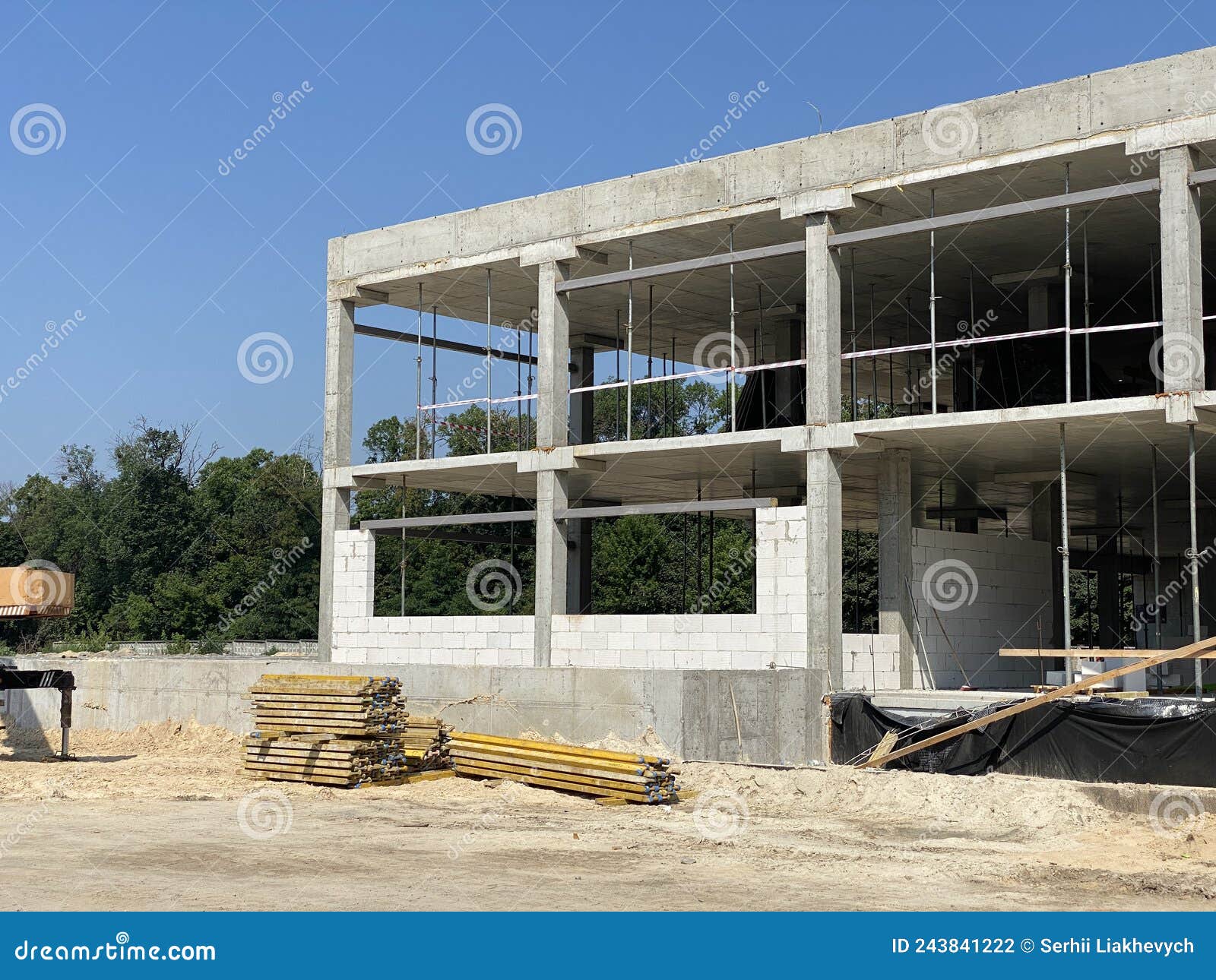 Construction of a Public Building. Construction Process Stock Photo ...