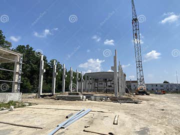 Construction of a Public Building. Construction Process Stock Photo ...